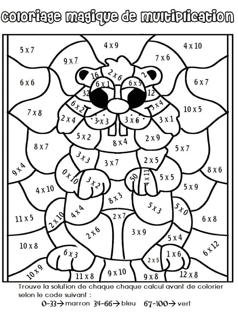 Coloriage Codé Ce1 Coloriage Magique De Multiplication – danieguto
