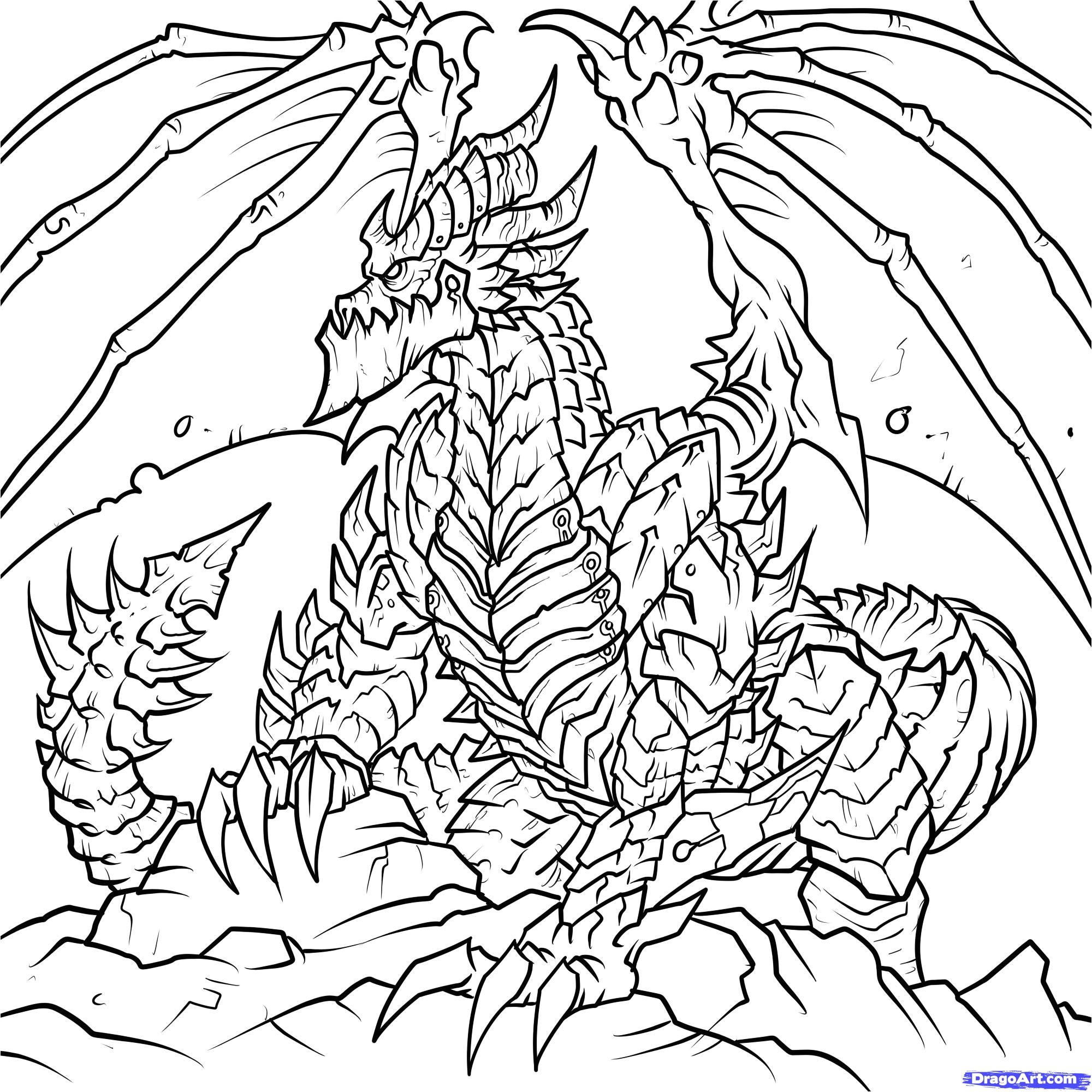 Coloriage World Of Warcraft Step 14 How to Draw Deathwing World Of ...