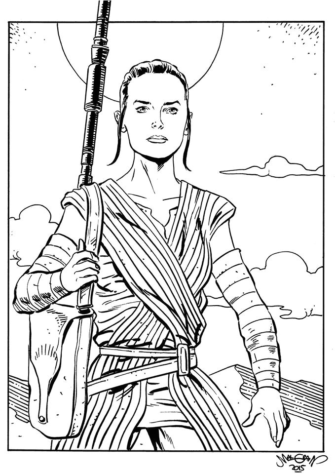 Coloriage Star Wars Rey | danieguto