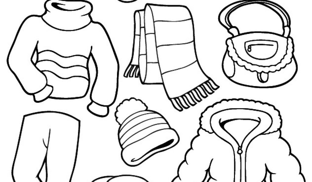 Coloriage Habits D Hiver Dessins à Imprimer Des Vêtements D Hiver Pour ...