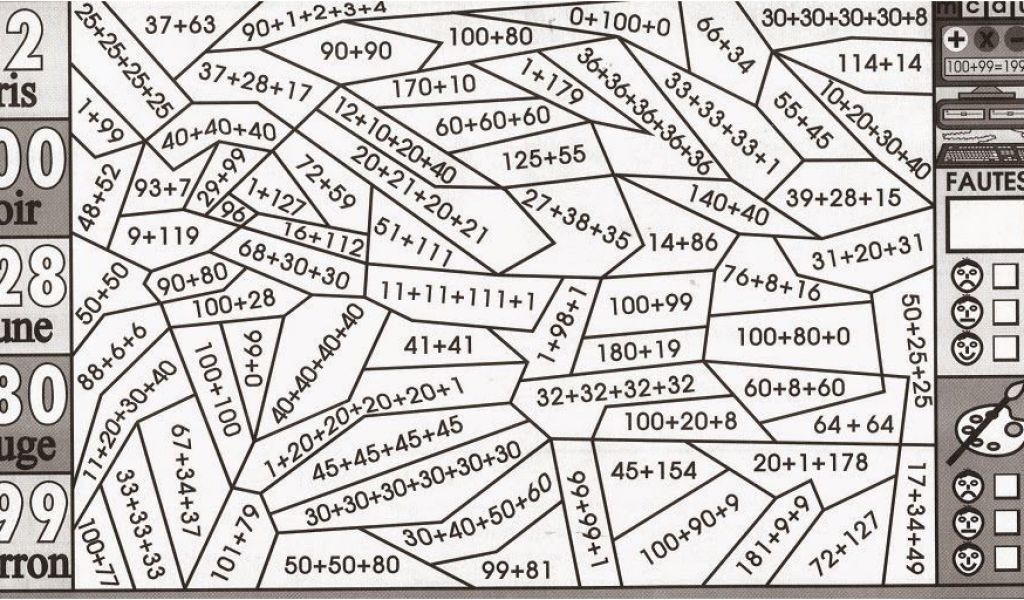 Coloriage Magique Calcul Mental Ce1 Imprimer Coloriage Magique Math ...