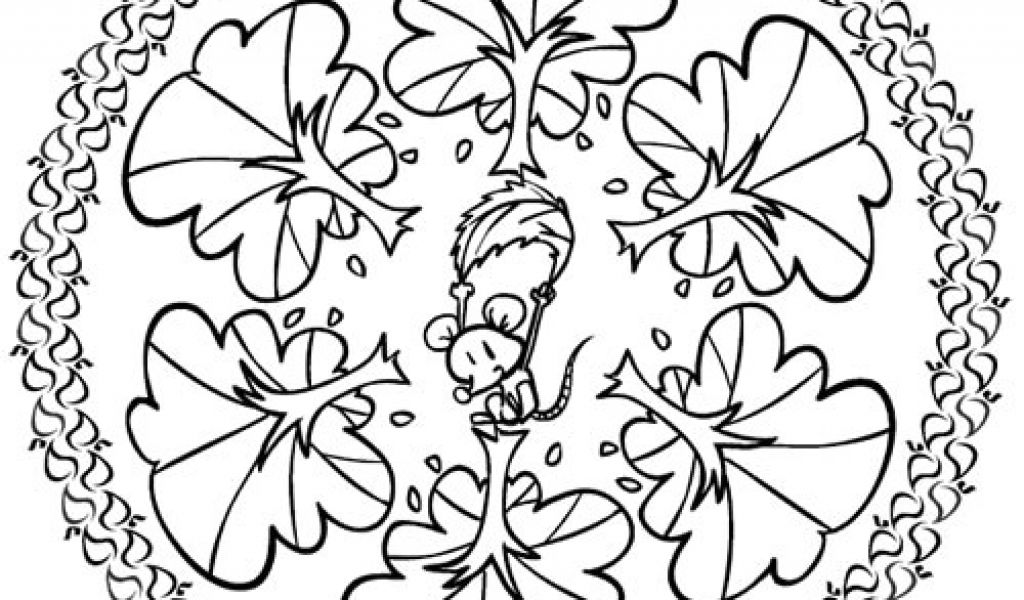 Coloriage Mandala Automne Maternelle Mandala Avec Des Arbres Et Des ...
