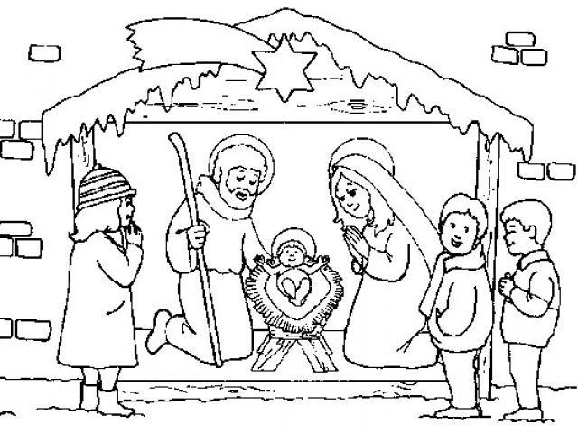 Coloriage Naissance De Jésus Coloriage Crèche De Noel La Naissance De ...
