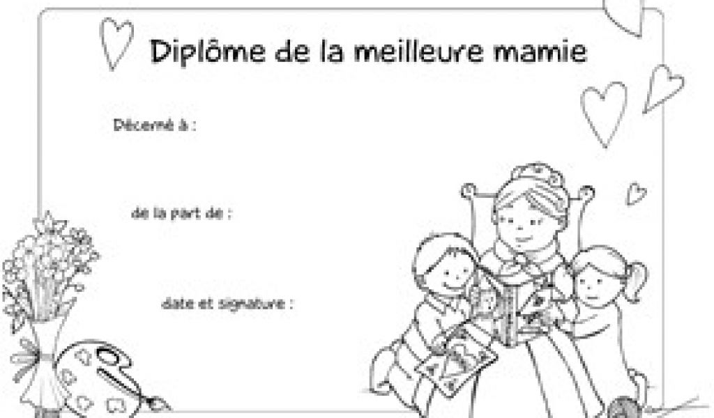 Coloriage Pour Ma Meilleure Amie Dipl´me De La Meilleure Mamie Imprimer Et Colorier Lors De La ...